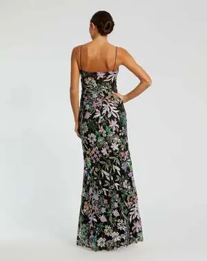 Mac Duggal Embroidered Bustier Trumpet Gown