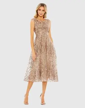 Fit and Flare Sequin Dress