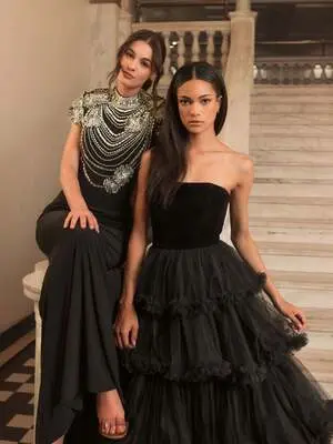 Mac Duggal High Neck Embellished Column Gown