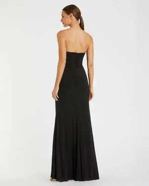 Mac Duggal Strapless Corset A-line Gown