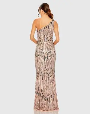 Mac Duggal Embellished One-shoulder Gown - Orange