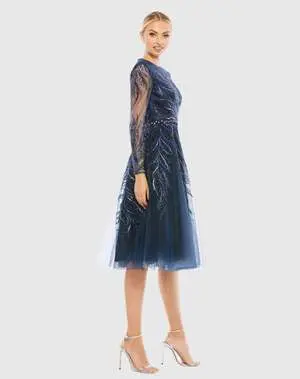 Mac Duggal Embellished Fit-and-flare Cocktail Dress