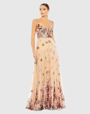 Floral Embellished Tulle Dresses
