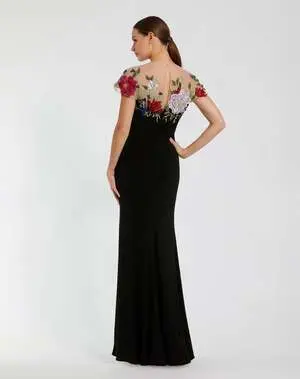 Mac Duggal Embellished Floral Column Gown