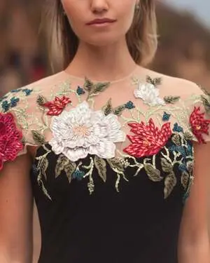 Mac Duggal Embellished Floral Column Gown