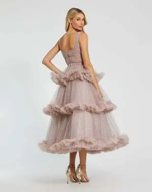 Mac Duggal Dot Net Ruffle Dress