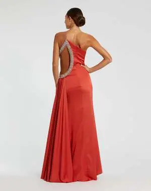 Mac Duggal Jewel-embellished Side Cut-out A-line Gown