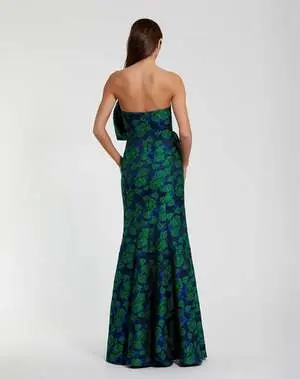 Mac Duggal Brocade Fitted Gown With Bow