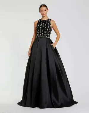 Mac Duggal Beaded Ball Gown With Pockets