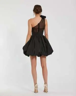 Mac Duggal One Shoulder Ruffle Bubble Mini Dress