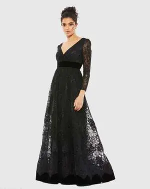 Lace V-Neck Evening Dresses