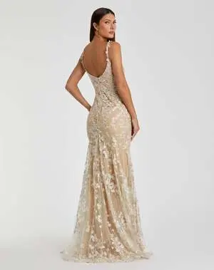 Mac Duggal Embroidered Trumpet Gown