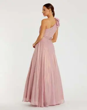 Mac Duggal One Shoulder Rosette Ball Gown