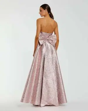Mac Duggal Metallic Brocade Gown With Bow