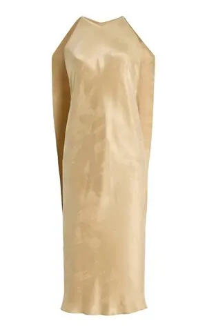 THE ROW Baras Silk Midi Cape Dress - Neutral