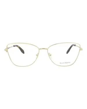 Alexander McQueen Cat Eye Optical Frames - Gold Gold Transparent (am0290o/30009426/002)
