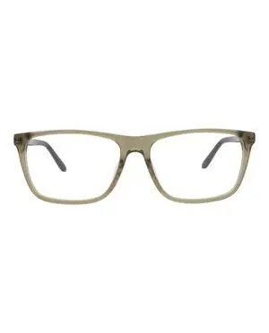Alexander McQueen Acetate Square Frame Optical Frames Green Silver Transparent (am0323o/30010869/003)