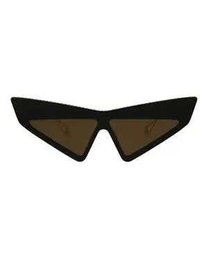 Gucci Acetate Cat Eye Frame Sunglasses - Black Gold Brown (gg0430s/30006314/002)
