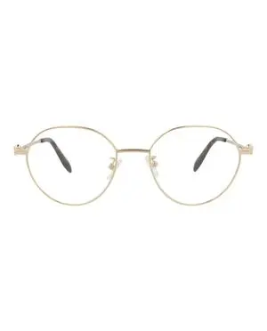 Alexander McQueen Round-frame Metal Optical Frames - Gold Gold Transparent (am0319o/30010861/002)