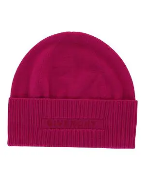Givenchy Givenchy Ribbed Embroidered Logo Beanie Peony
