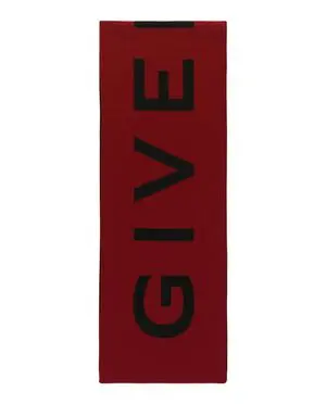 Givenchy Jacquard Logo Scarf - Red Black