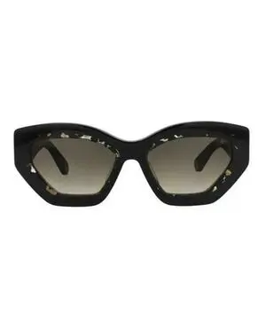 Philipp Plein Acetate Cat Eye Frame Sunglasses - Black Black Green (spp099m/55/0700)