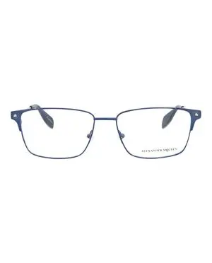 Alexander McQueen Square-frame Metal Optical Frames - Blue Silver Transparent (am0142o/30002595/003)