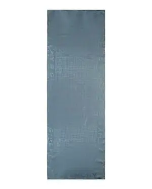 Givenchy 4g Monogram Oblong Silk Scarf - Grey Blue