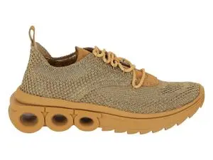 FERRAGAMO Nima Metallic Knit Sneakers - Brown