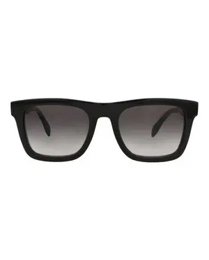 Alexander McQueen Acetate Square Frame Sunglasses - Black Black Grey (am0301s/30010928/001)