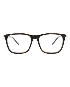 Saint Laurent Saint Laurent Square Optical Frames Havana Silver Transparent (sl345/30008543/003)