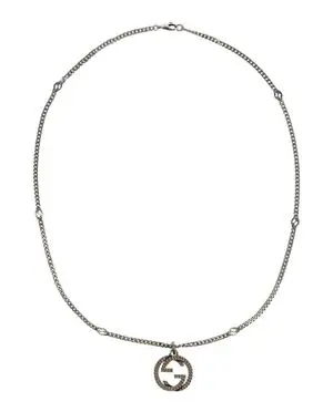 Gucci Interlocking G Pendant Necklace - Silver