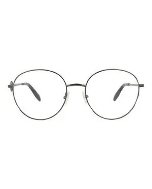 Alexander McQueen Round-frame Metal Optical Frames - Ruthenium Ruthenium Transparent (am0291o/30009427/001)