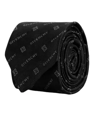 Givenchy Logo Silk Neck Tie - Black