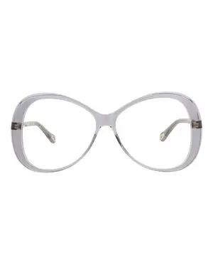 Chloé Round-Frame Bio-Acetate Optical Frames Grey Grey Transparent (ch0011o/30009851/003)
