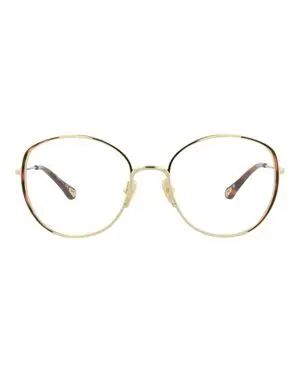Chloé Round-Frame Optical Frames Gold Gold Transparent (ch0039o/30009848/001)