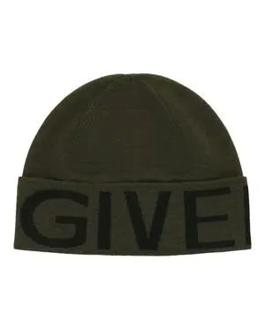 Givenchy Jacquard Logo Beanie - Khaki
