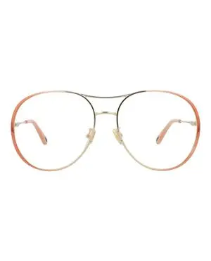 Chloé Aviator-Frame Metal Optical Frames Nude Nude Transparent (ch0019o/30009854/003)