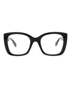 Alexander McQueen Acetate Square Frame Optical Frames Black Black Transparent (am0351o/30012329/002)