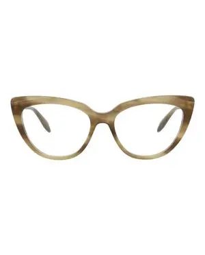Alexander McQueen Acetate Cat Eye Optical Frames - Havana Havana Transparent (am0253o/30008688/004)