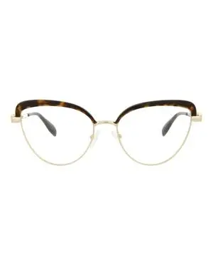 Alexander McQueen Cat Eye Optical Frames - Gold Gold Transparent (am0259o/30008692/002)