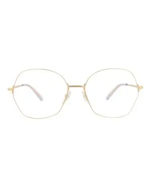 Balenciaga Round-Frame Metal Optical Frames Gold Gold Transparent (bb0014o/30006641/003)
