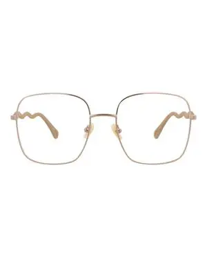 Chloé Square-Frame Metal Optical Frames Beige Brown (ch0056o/30011442/002)