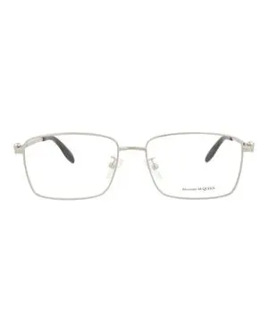 Alexander McQueen Square Frame Metal Optical Frames - Silver Silver Transparent (am0278o/30009379/003)