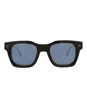 Philipp Plein Acetate Square Frame Sunglasses - Black Gold Blue (spp105m/50/0700)
