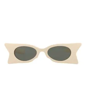 Gucci Cat Eye Frame Recycled Acetate Sunglasses - Ivory Ivory Grey (gg1379s/30014362/001)