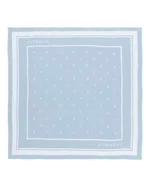 Givenchy Silk Logo Scarf - Blue Ivory