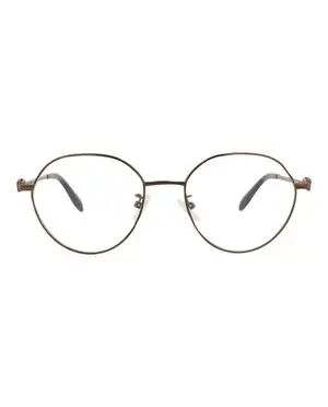 Alexander McQueen Round-frame Metal Optical Frames - Brown Brown Transparent (am0319o/30010861/003)