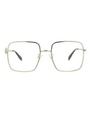Alexander McQueen Square Frame Metal Optical Frames - Gold Gold Transparent (am0227o/30008282/002)