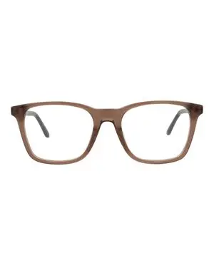 Alexander McQueen Acetate Square Frame Optical Frames - Brown Silver Transparent (am0324o/30010866/003)